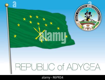 Flag of Republic of Adygea (Russian Federation, Russia) Circassian flag ...