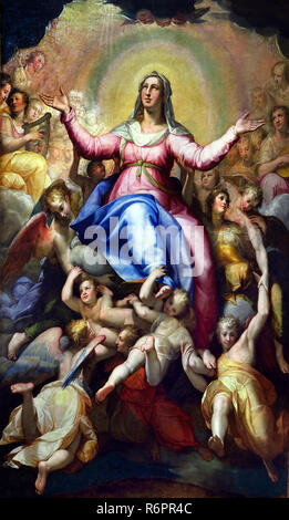 La Vergine Assunta in gloria di angeli - olio su tela - Lorenzo ...