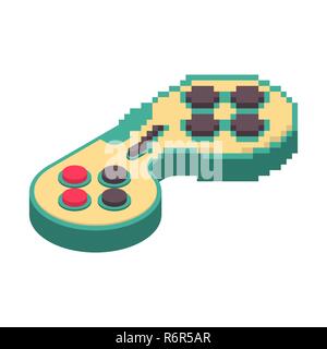 white pixel art 8 bit gamepad for game console connected to cloud with ...
