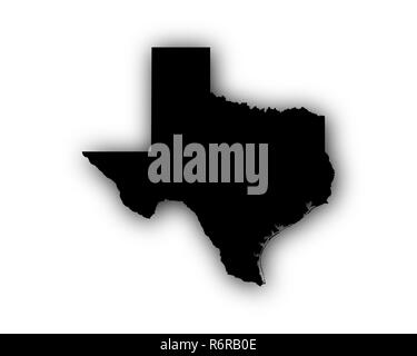 Map of Texas with shadows Stock Photo - Alamy