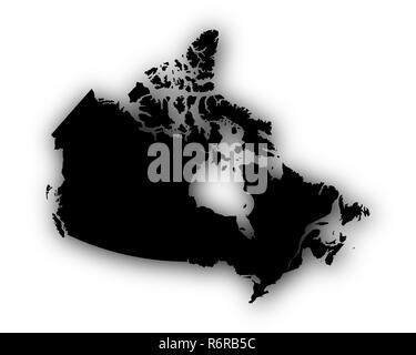 Map of Canada with shadows Stock Photo - Alamy