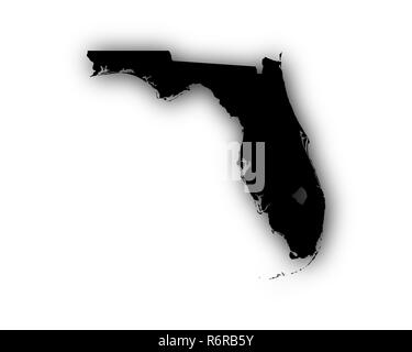 Map of Florida with shadows Stock Photo - Alamy