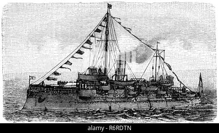 Ironclad warship King Wilhelm I., Germany / Panzerschiff König Wilhelm ...