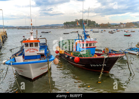 Vigo/Galicia - Spain - 11/25/18 - Colorful fishing boats in Canido ...