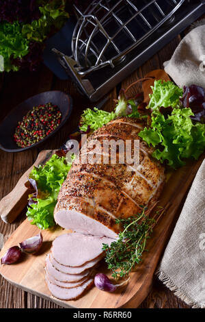 cooked ham with colorful pfefer Stock Photo - Alamy