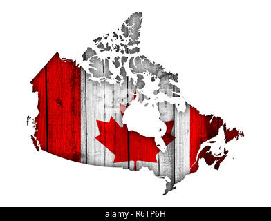 Map of Canada on weathered wood Stock Photo - Alamy
