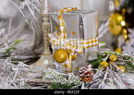 Christmas Tree House Interior new year holiday gifts winter decor Stock ...