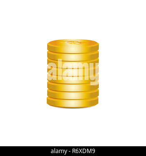 Golden bitcoin bunch. Vector illustration Stock Photo - Alamy