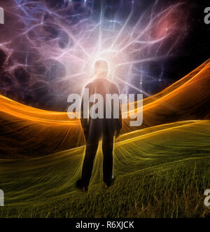 Human imagination and creative man as the intelligent brain with a ...