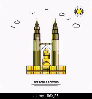 Travel PETRONAS TOWERS Poster Template Stock Vector Image & Art - Alamy