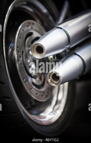 Vintage motorcycle exhaust pipe Stock Photo - Alamy