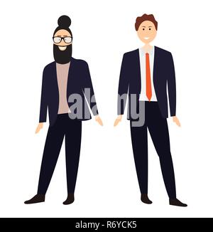 Set of two happy men character, two men, talking, two men shaking hands ...