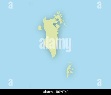 Map of Bahrain with shadows Stock Photo - Alamy