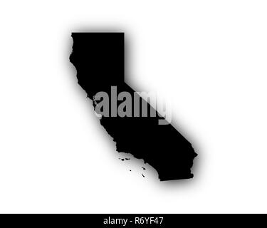 Map of California with shadows Stock Photo - Alamy