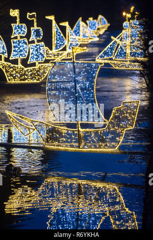Christmas decorations in Park Oliwski (Oliwa Park) in Gdansk, Poland ...