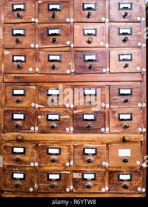 Wooden File Cabinets. Open drawer Stock Photo - Alamy