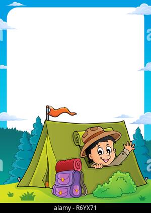 Camping theme frame 2 Stock Photo - Alamy