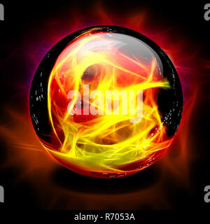 glass sphere with fire ball inside Stock Photo - Alamy