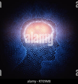 brain power concept with 3d rendering shiny human brain Stock Photo - Alamy