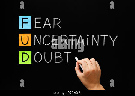 Fear Uncertainty Doubt (FUD) text on sticky notes isolated on office ...