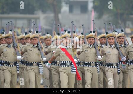 Home Guard and civil defense personnel seen parading on the occasion of ...