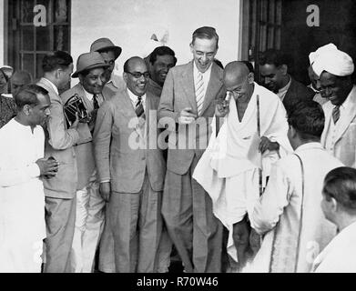 Mahatma Gandhi with Sir Stafford Cripps, New Delhi, India, Asia, March ...