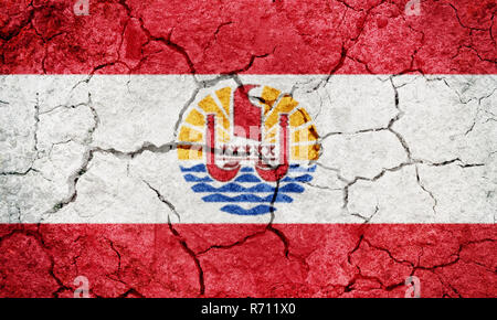 French Polynesia grunge flag Stock Photo - Alamy