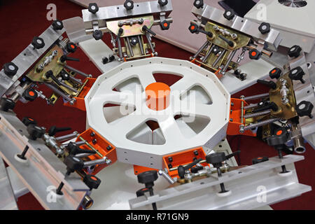 Automatic Screen Printing Machine Carousel in Print Office Stock Photo ...