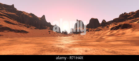 3D rendering of a canyon valley landscape Stock Photo - Alamy