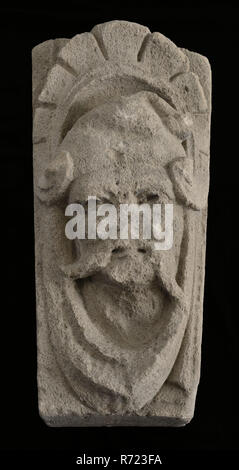 Keystone with gable head, left looking man, keystone gable ornament ...