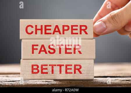 Business message Faster, Cheaper, Better Stock Photo - Alamy