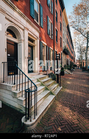Row houses near Rittenhouse Square, in Philadelphia, Pennsylvania Stock ...
