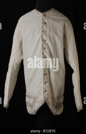 Buttons on the sleeve of a white men's jacket. White button closeup ...