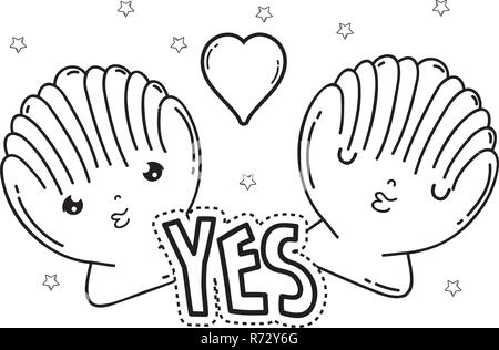 cute shells kawaii characters Stock Vector Image & Art - Alamy
