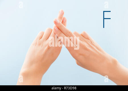 BSL Fingerspelling alphabet Y Stock Photo - Alamy