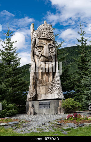 Wood sculpture. Valdez. Alaska. USA Title: Trail of the Whispering ...
