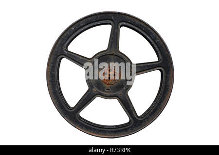 Old and rusty wheel of an antique movie projector Stock Photo - Alamy