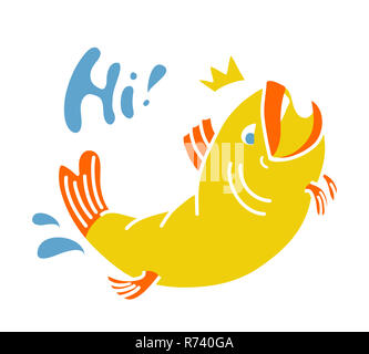 Cartoon Character Fish Stock Photo - Alamy