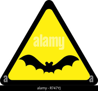 Warning sign with bat symbol Stock Photo - Alamy