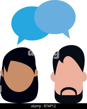 couple with speech bubble avatar character Stock Vector Image & Art - Alamy