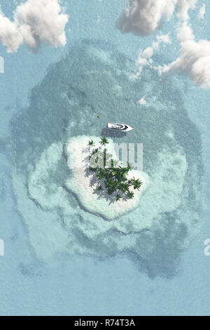 Island paradise view from above. Top view island sprite Stock Photo - Alamy