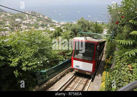 Italy Isle of Capri Funicular Railway Stock Photo - Alamy