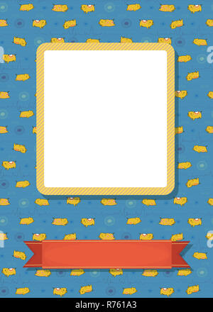 Illustration of cute cartoon blue pigs Stock Photo - Alamy