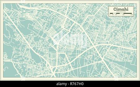 Cimahi Indonesia City Map in Black and White Color. Outline Map. Vector ...