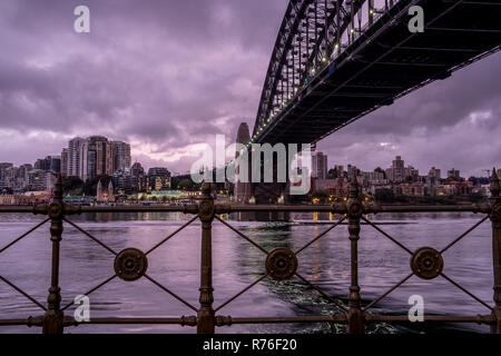 Sydney at dawn under clouds Stock Photo - Alamy