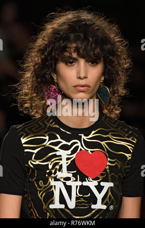 Model Mica Arganaraz walks on the runway during the Chanel Fashion Show ...