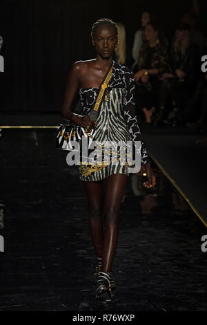 Model Anok Yai walking on the runway during the Lanvin Ready to Wear ...