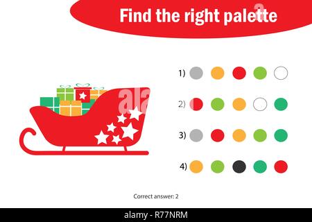 Find the right palette to the picture, xmas tree on the car cartoon ...