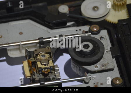 internal view of compact disc drive, Laser sensor detail Stock Photo ...