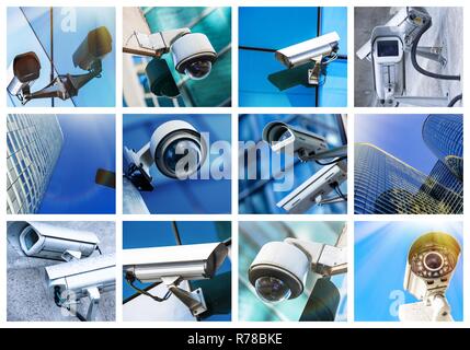 collage of security camera and urban video Stock Photo - Alamy